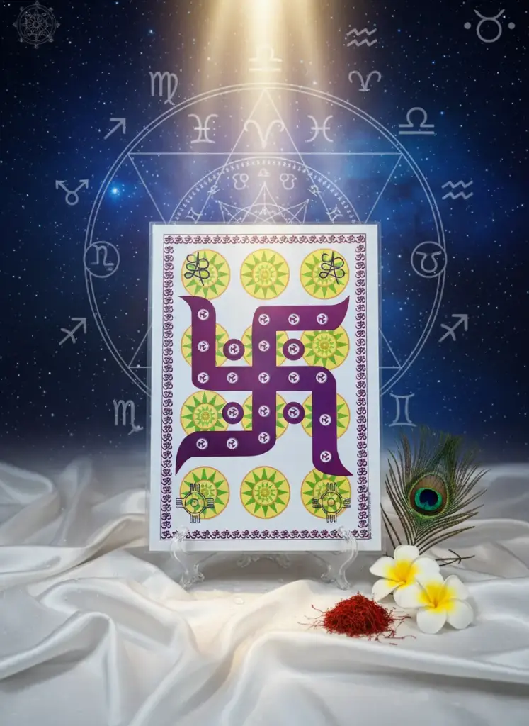 Energised Laminated Swastik Yantra A4 size | Cosmic Dazzles